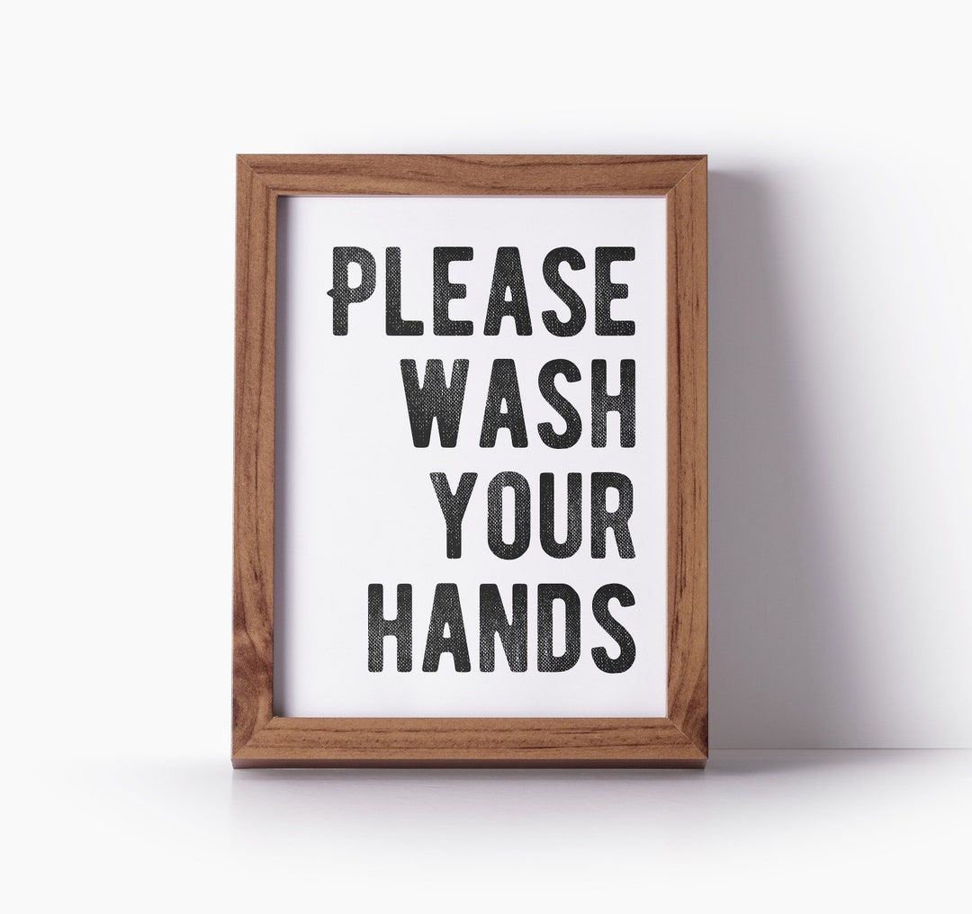 Please Wash Your Hands Sign Poster Printable, Business Information ...