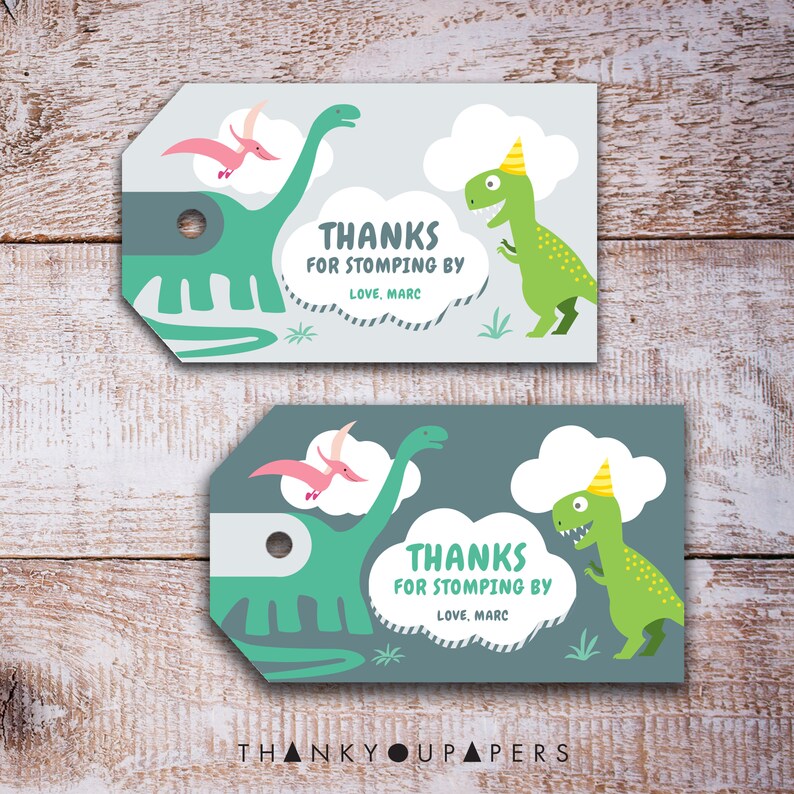 Dinosaur Party Gift Favor Thank You Tags Birthday Tag First Birthday ...