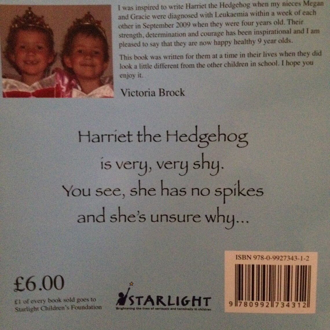 Harriet the Hedgehog Www.victoriabrockauthor.co.uk - Etsy