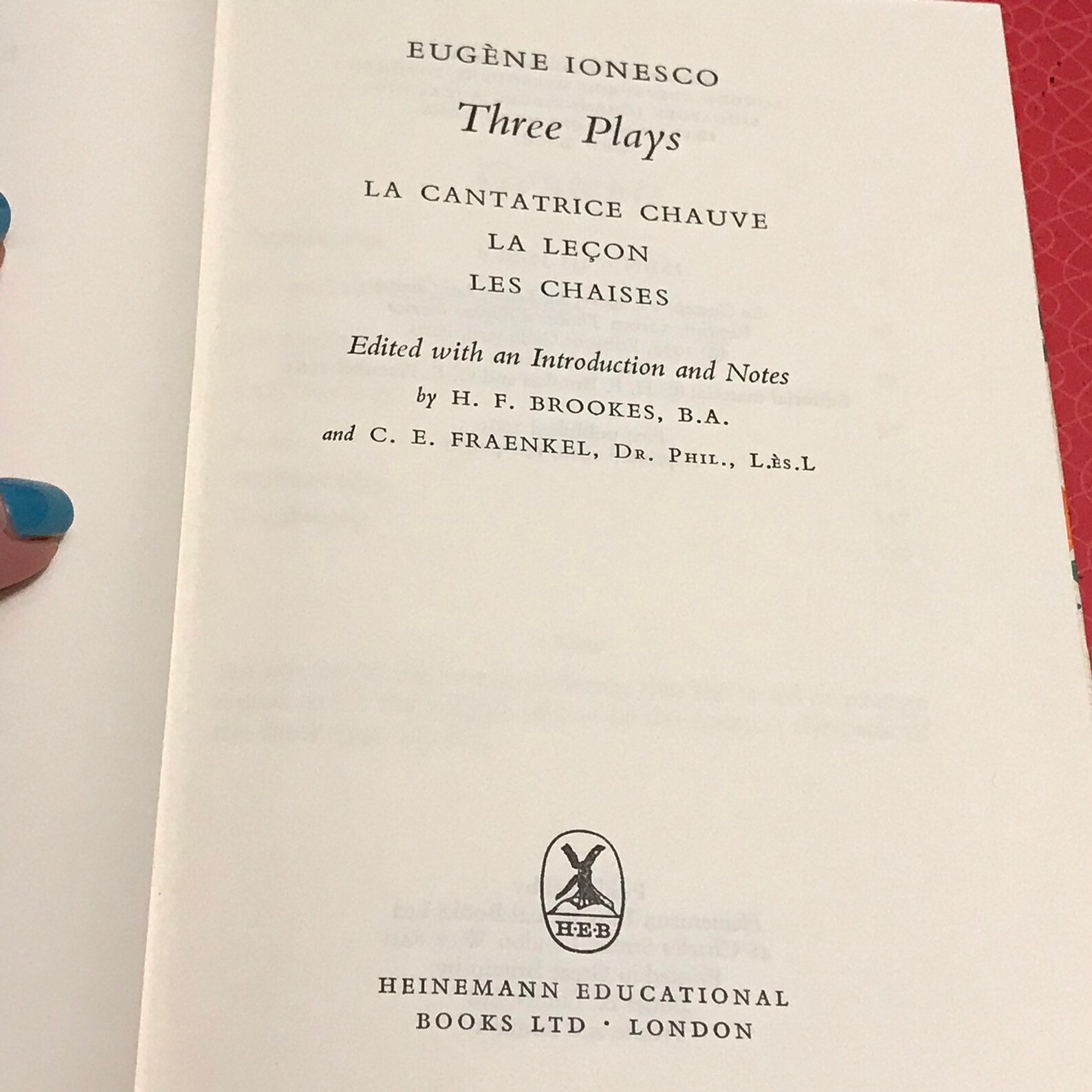 Ionesco/eugène Ionesco/1970s Vintage Book/french Plays/famous - Etsy