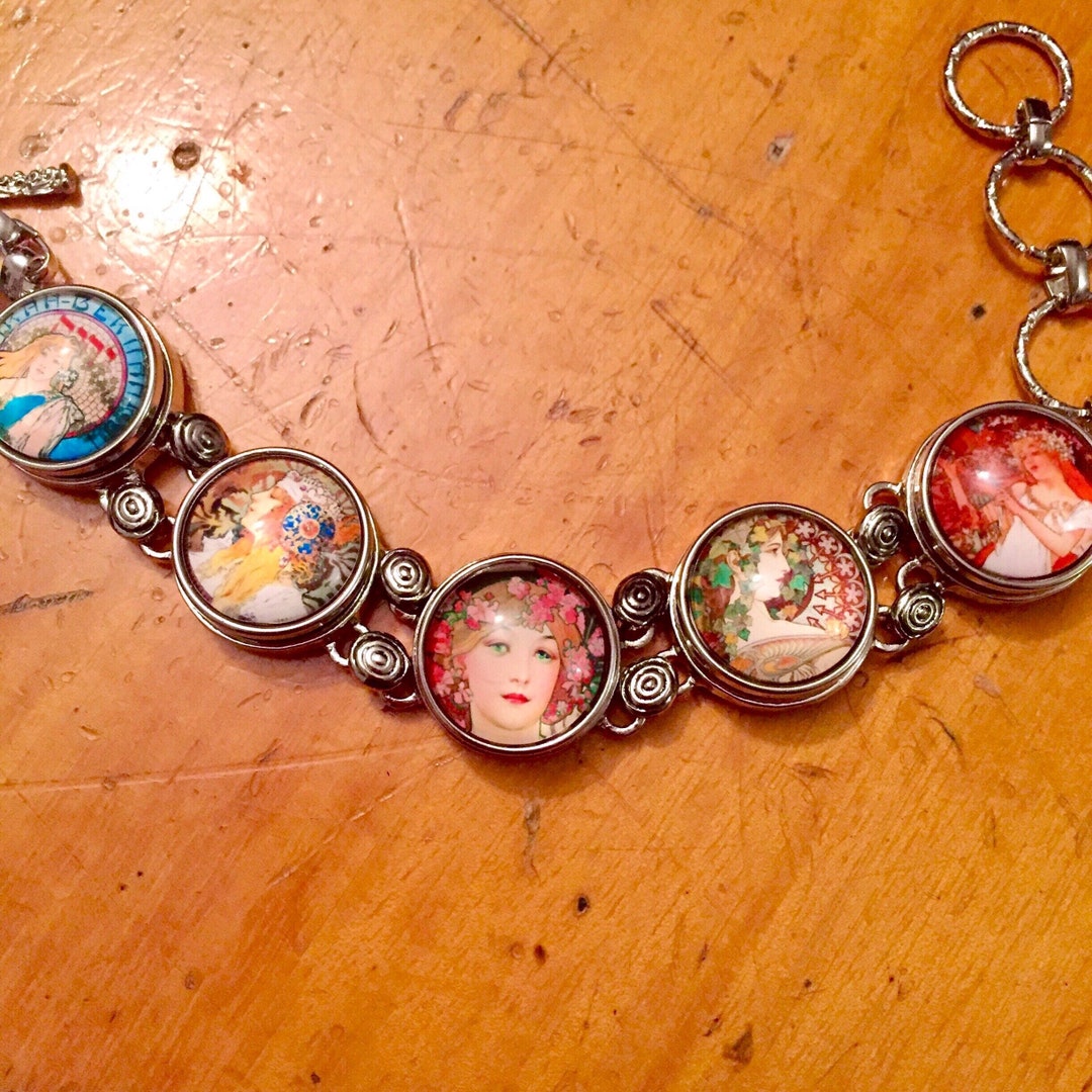 Famous Art/modern Art Gift/mucha Jewellery/alphonse Mucha Bracelet ...