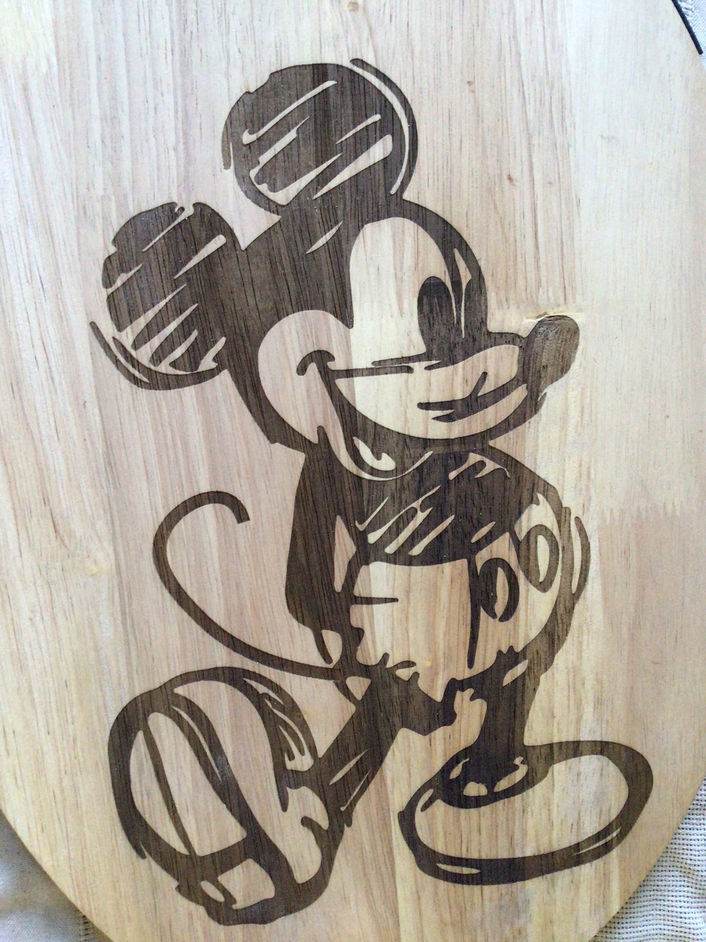 Laser Engraved Mickey Mouse Design Cutting Board Bamboo - Etsy