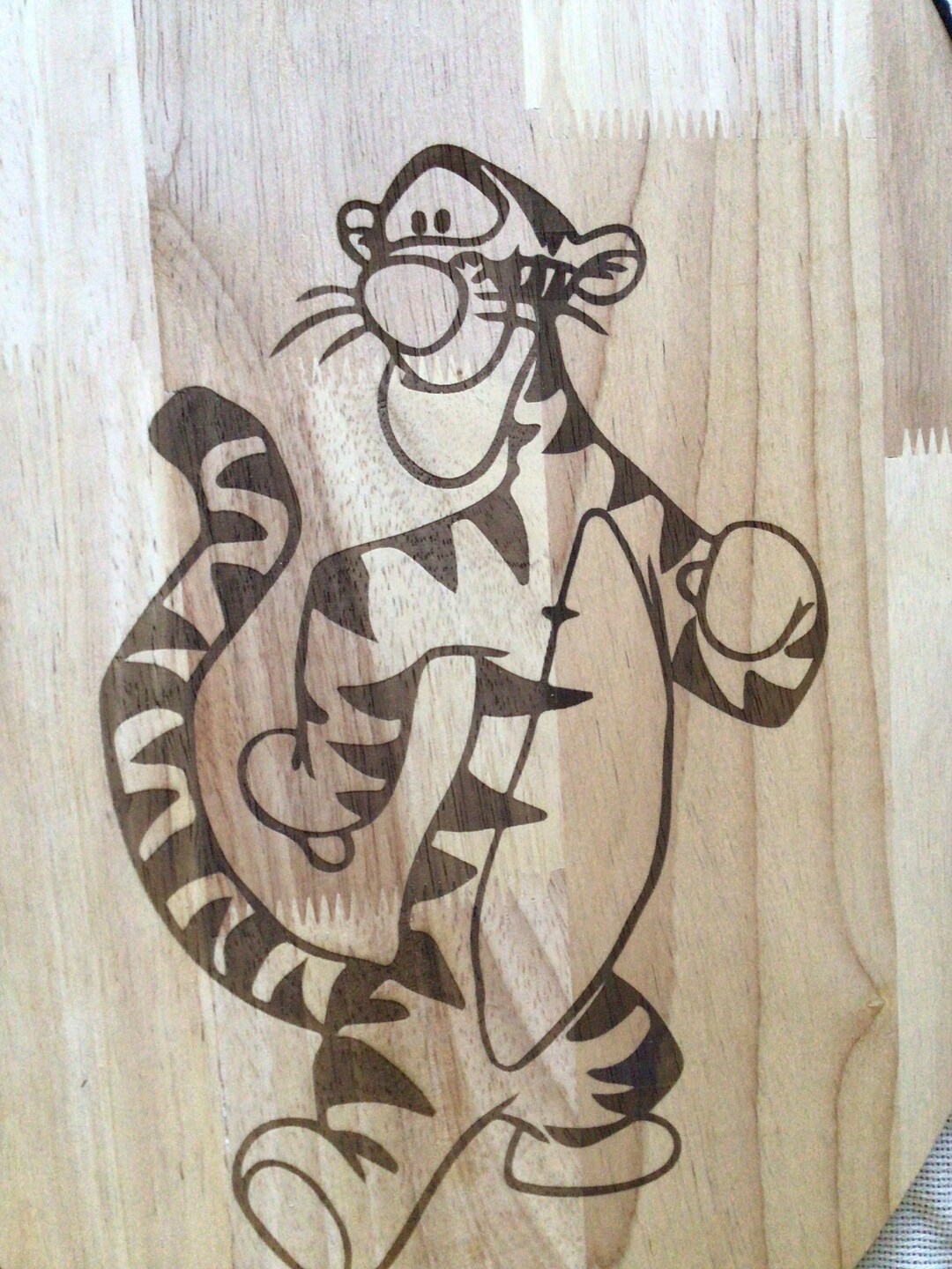 Laser Engraved Oval Tigger Design Cutting Board Bamboo - Etsy