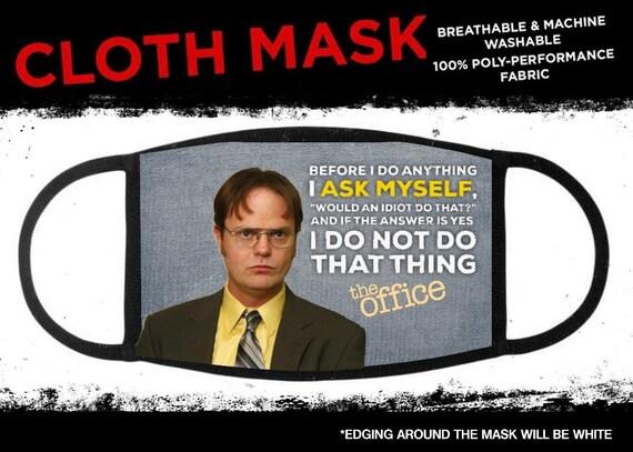 The Office Dwight Schrute Face Mask Cloth Cover | Etsy