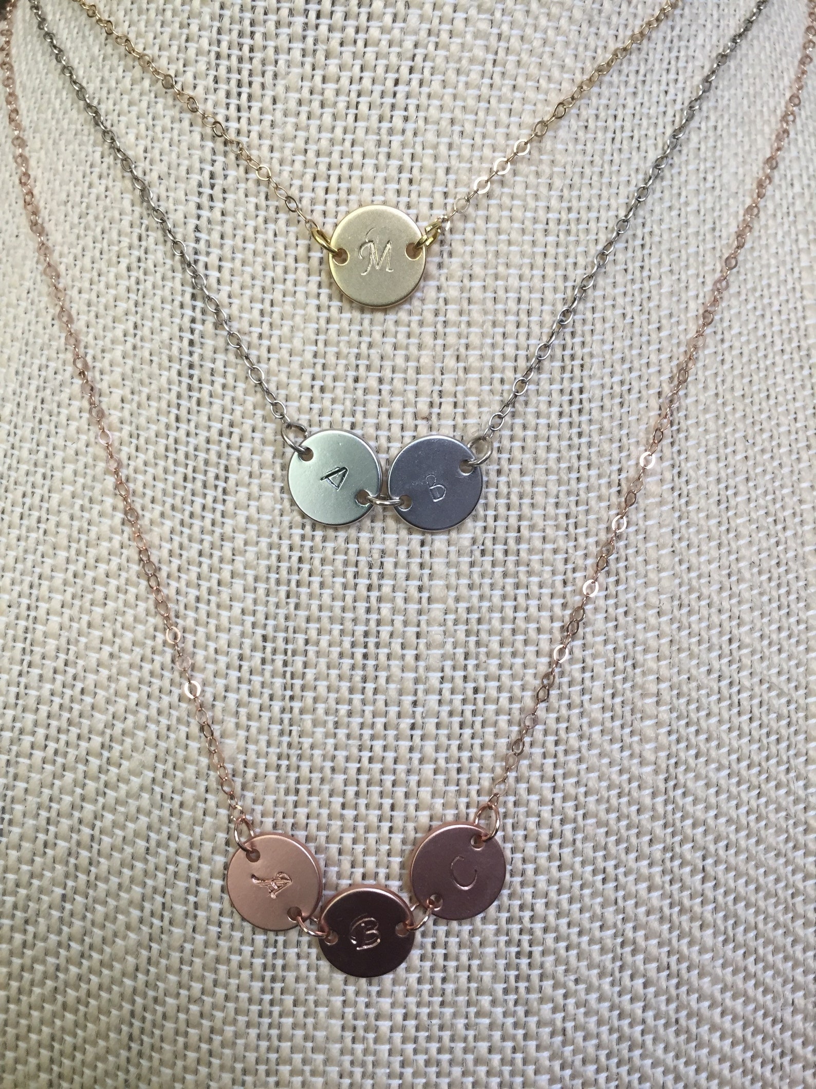 Rose Gold Silver Personalized Initial Choker Necklace Gift From Sister ...