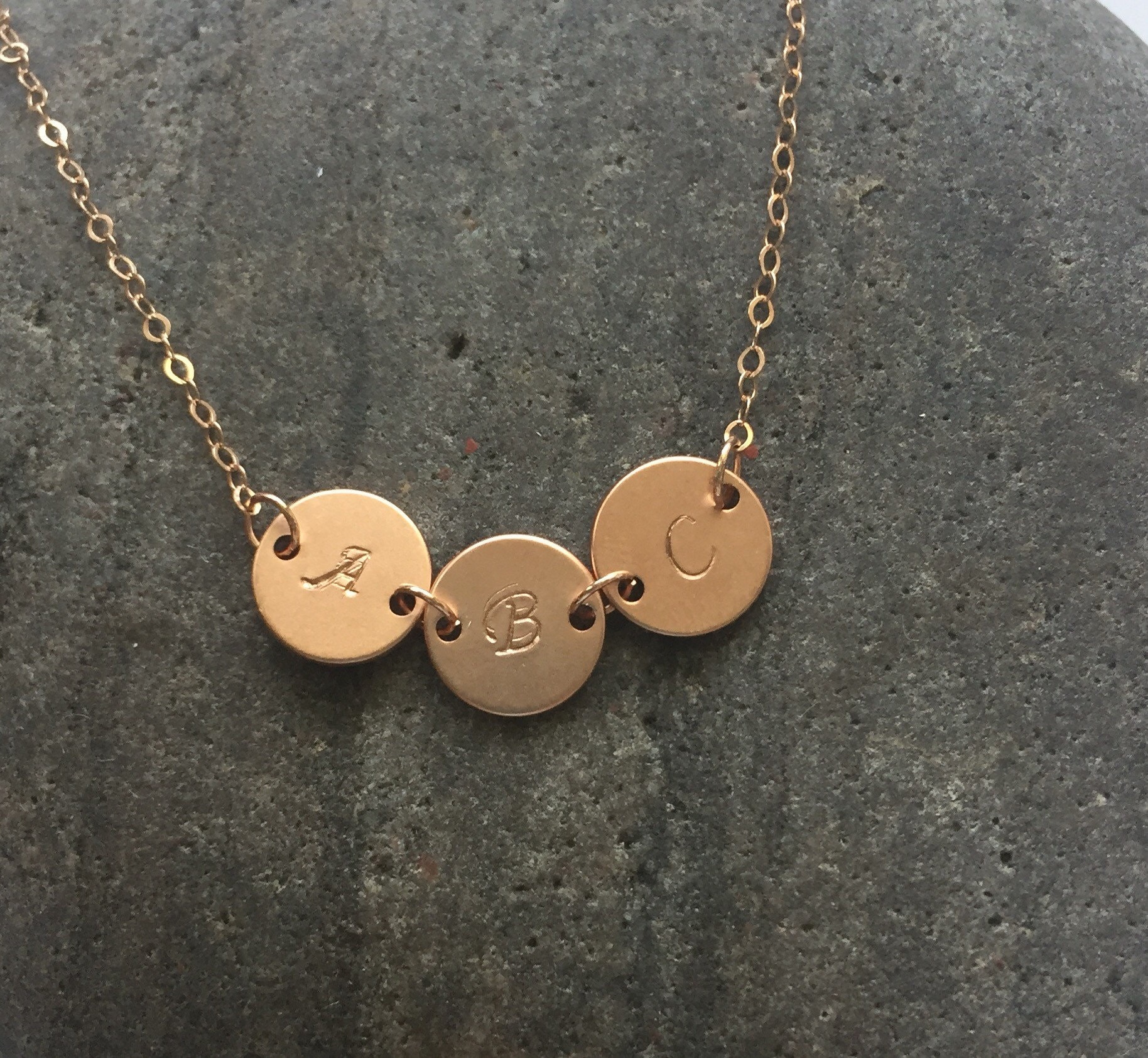 Rose Gold Silver Personalized Initial Choker Necklace Gift From Sister ...