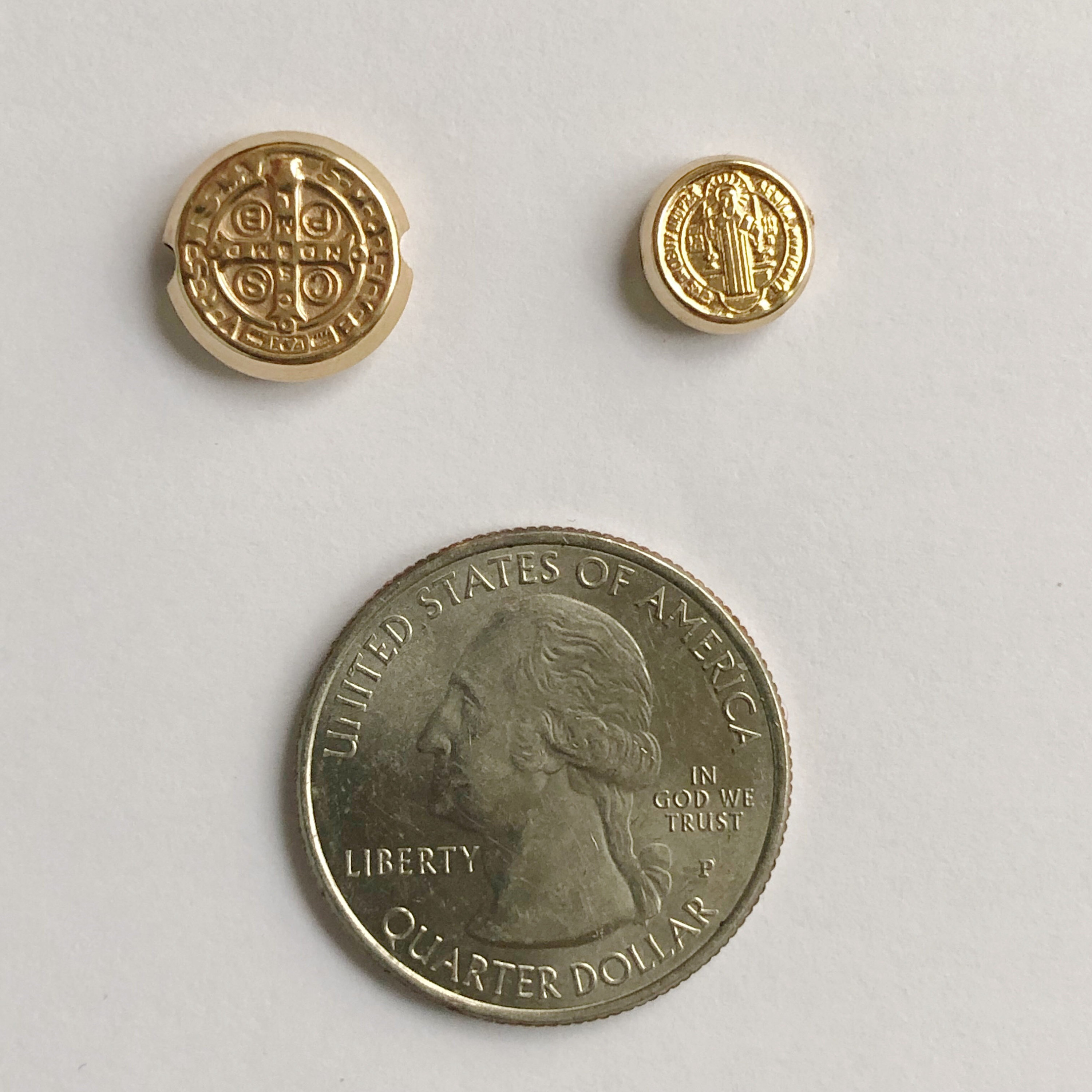 GOLD FILLED Saint Benedict Coin Necklace Double Sided St - Etsy