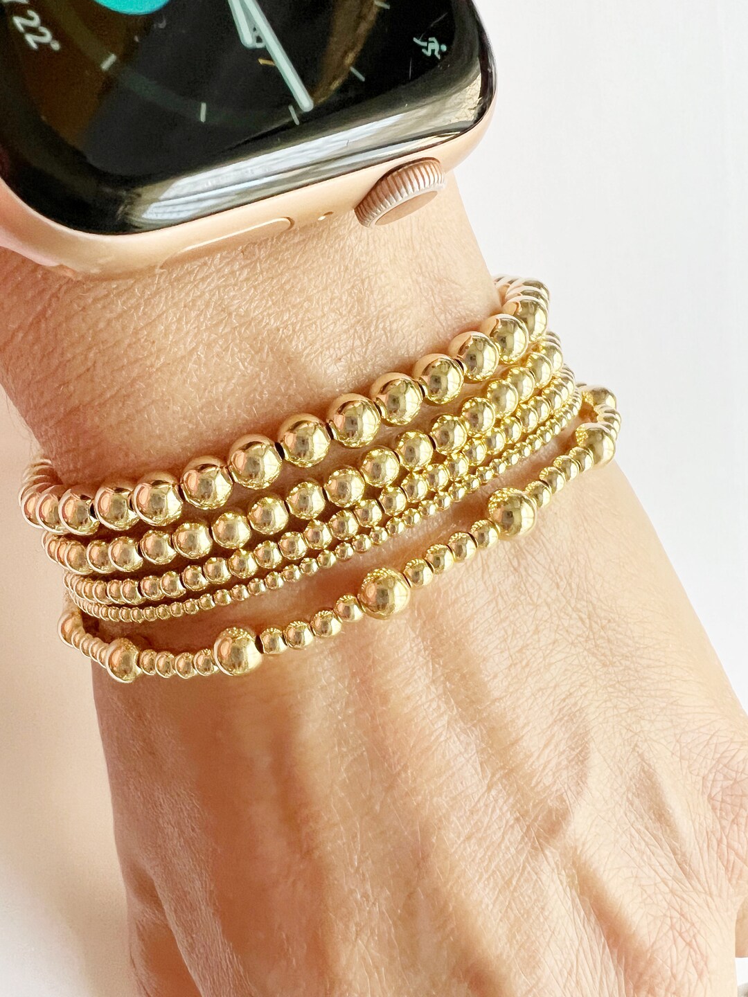 Gold Filled Beaded Ball Bracelet, 2.5mm, 3mm, 4mm, 5mm, 6mm, 7mm, 8mm ...