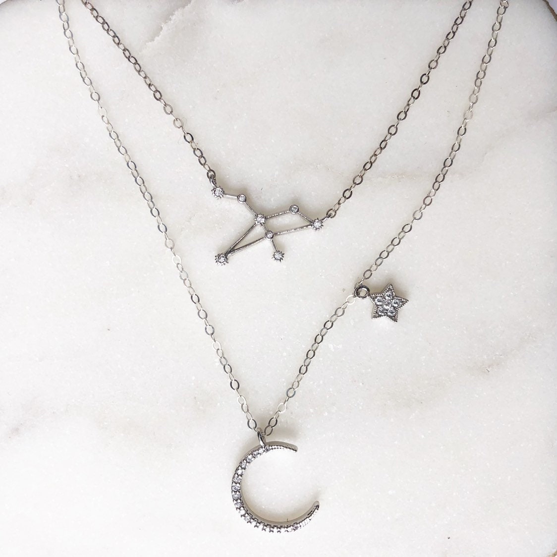 Celestial Necklace Astrology Sign Necklace Birthday Star | Etsy