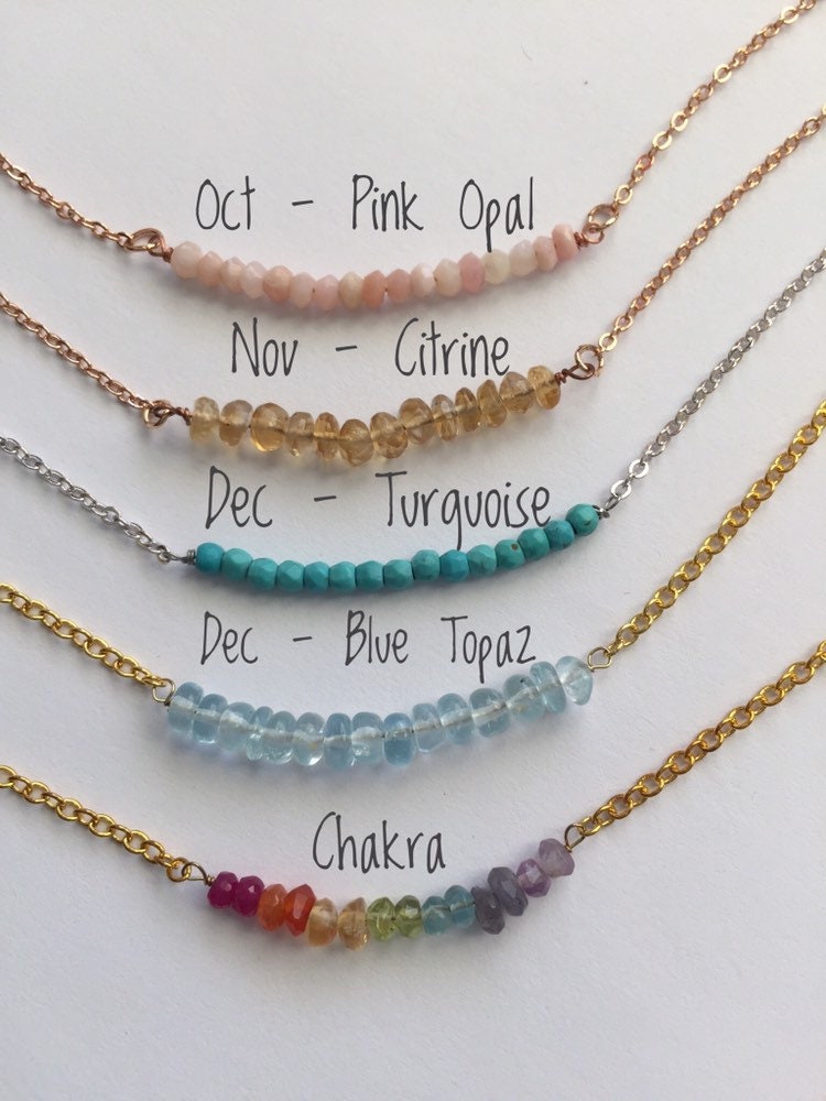 Gemstone Bar Layering Bracelet Birthstone Bar Bracelet | Etsy