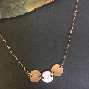Rose Gold Silver Personalized Initial Choker Necklace Gift From Sister ...