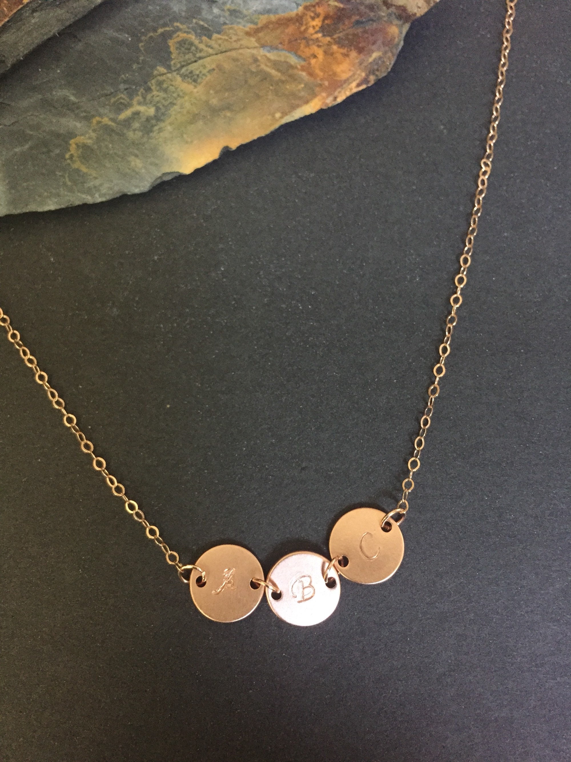 Rose Gold Silver Personalized Initial Choker Necklace Gift From Sister ...