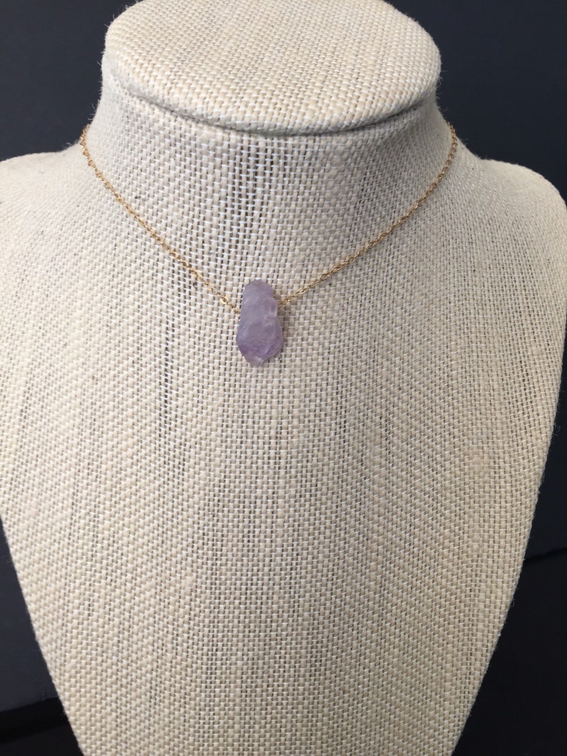Raw Amethyst choker necklace Rough amethyst Raw single stone | Etsy