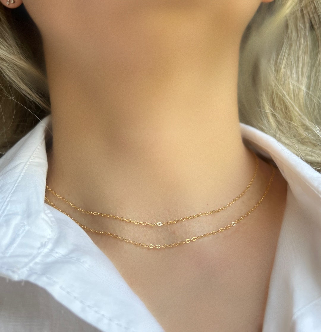 Gold Filled Sterling Silver Dainty Wrap Necklace • Simple Necklace ...