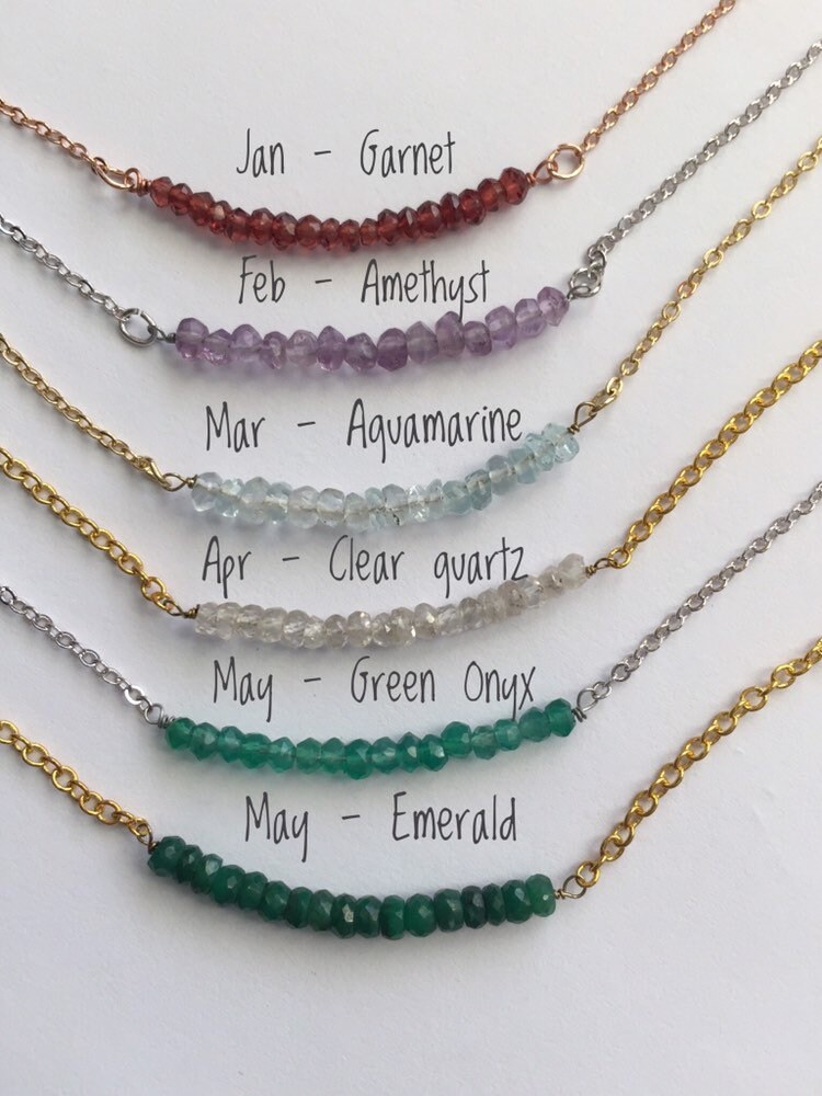 Gemstone Bar Layering Bracelet Birthstone Bar Bracelet | Etsy