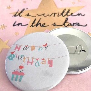 Happy Birthday Pin Button / Pin Buttons / Bday Pin Button - Etsy