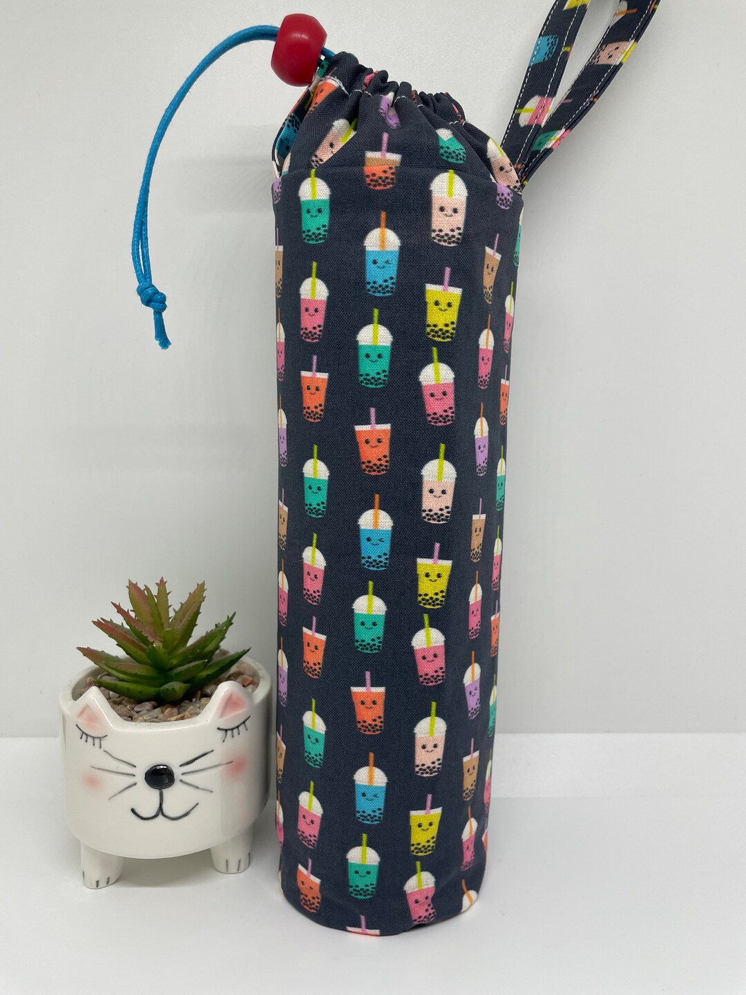 Cute Kawaii Bubble Tea Water Bottle Cover - Etsy