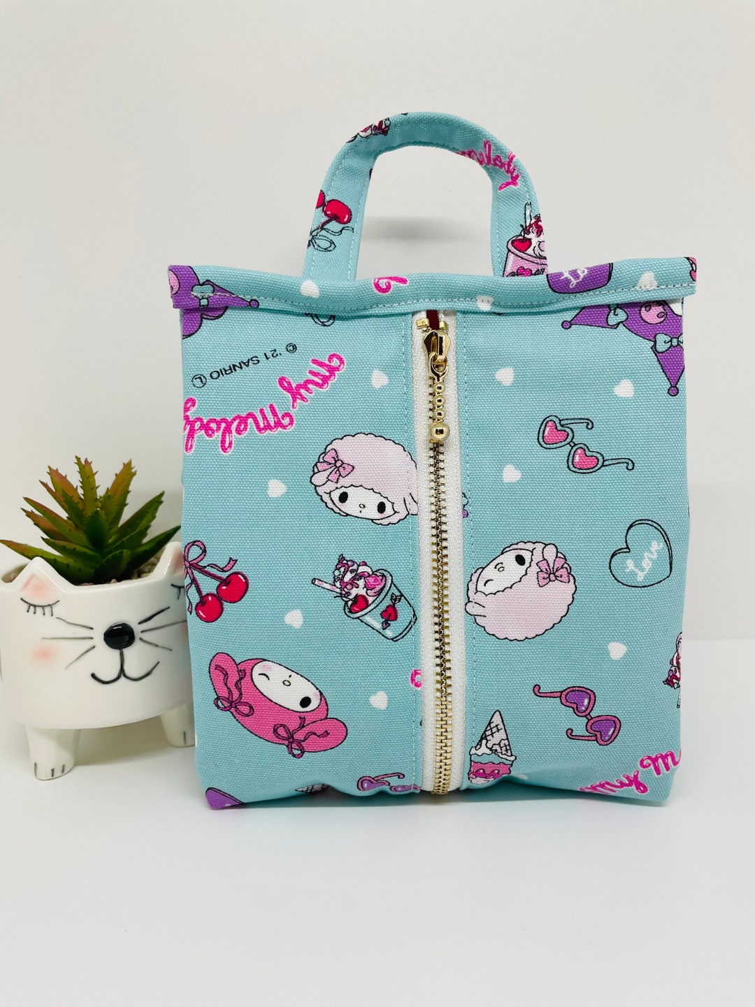 Small Cute Kawaii Pouch Zipper Bag - Turquoise/green - Etsy