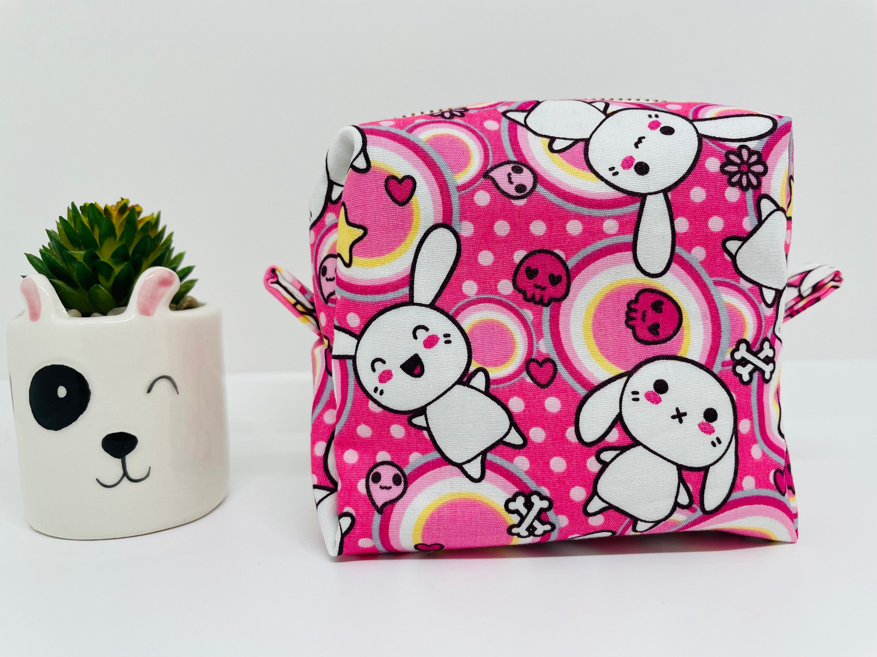 Cute Pink Kawaii Rabbit Boxed Pouch - Etsy