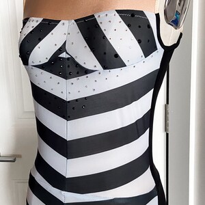 Barbie Aerial Circus Costume, Black White Stripe Rhinestone Leotard ...