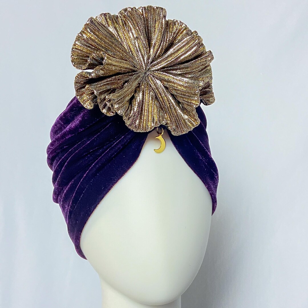 Vintage Glam Purple Velvet Hat Old Hollywood, 1920s Turban, Burlesque ...