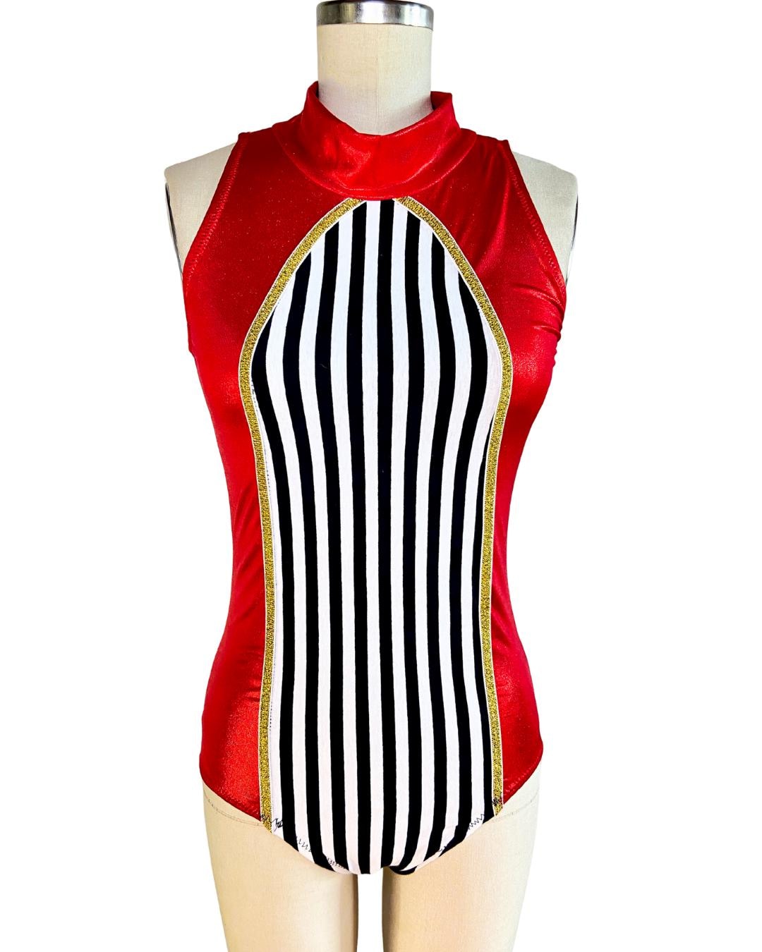 Big Top Classic Circus Stripe Costume, Red Aerial Dance Leotard - Made ...