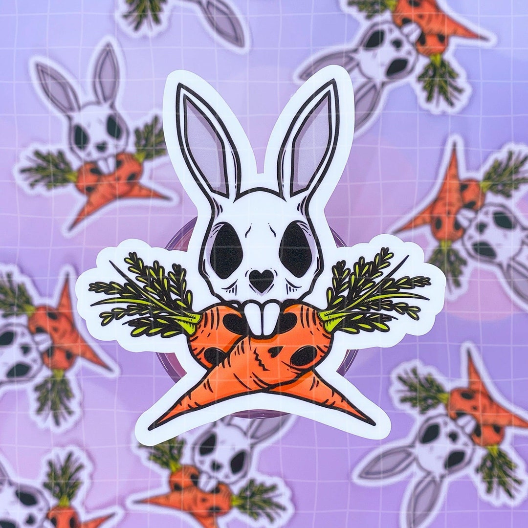 Bunny and Cross Carrots Creepy Cute Easter Pastel Goth Vinyl Die Cut ...
