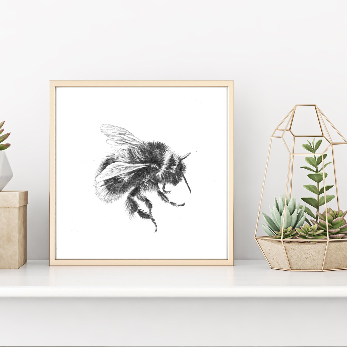 Bee Mini Print Bee Print Queen Bee Bee Illustration - Etsy