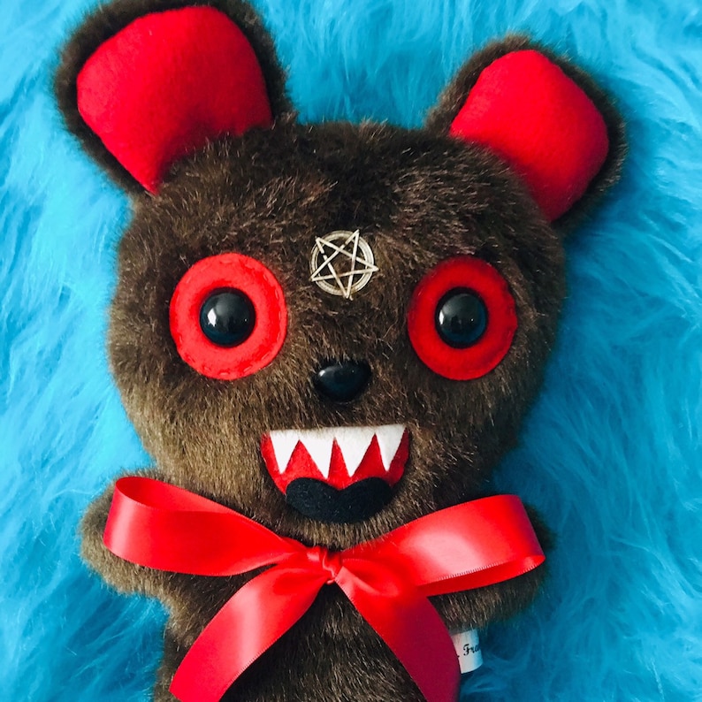 Satanic Scare Bear Plush Creepy Teddy Bear Occult | Etsy