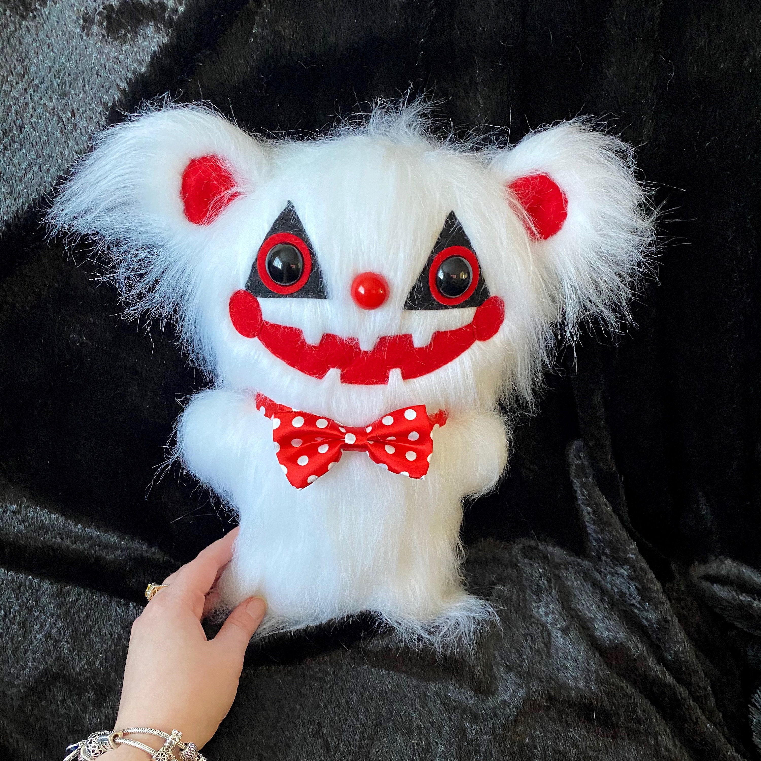 White Creepy Clown Bear Plush Ugly Teddy Bear Evil Clown | Etsy