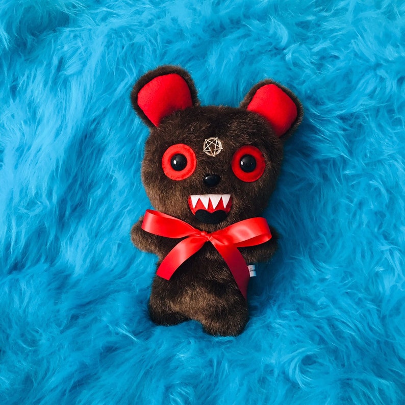 Satanic Scare Bear Plush Creepy Teddy Bear Occult | Etsy