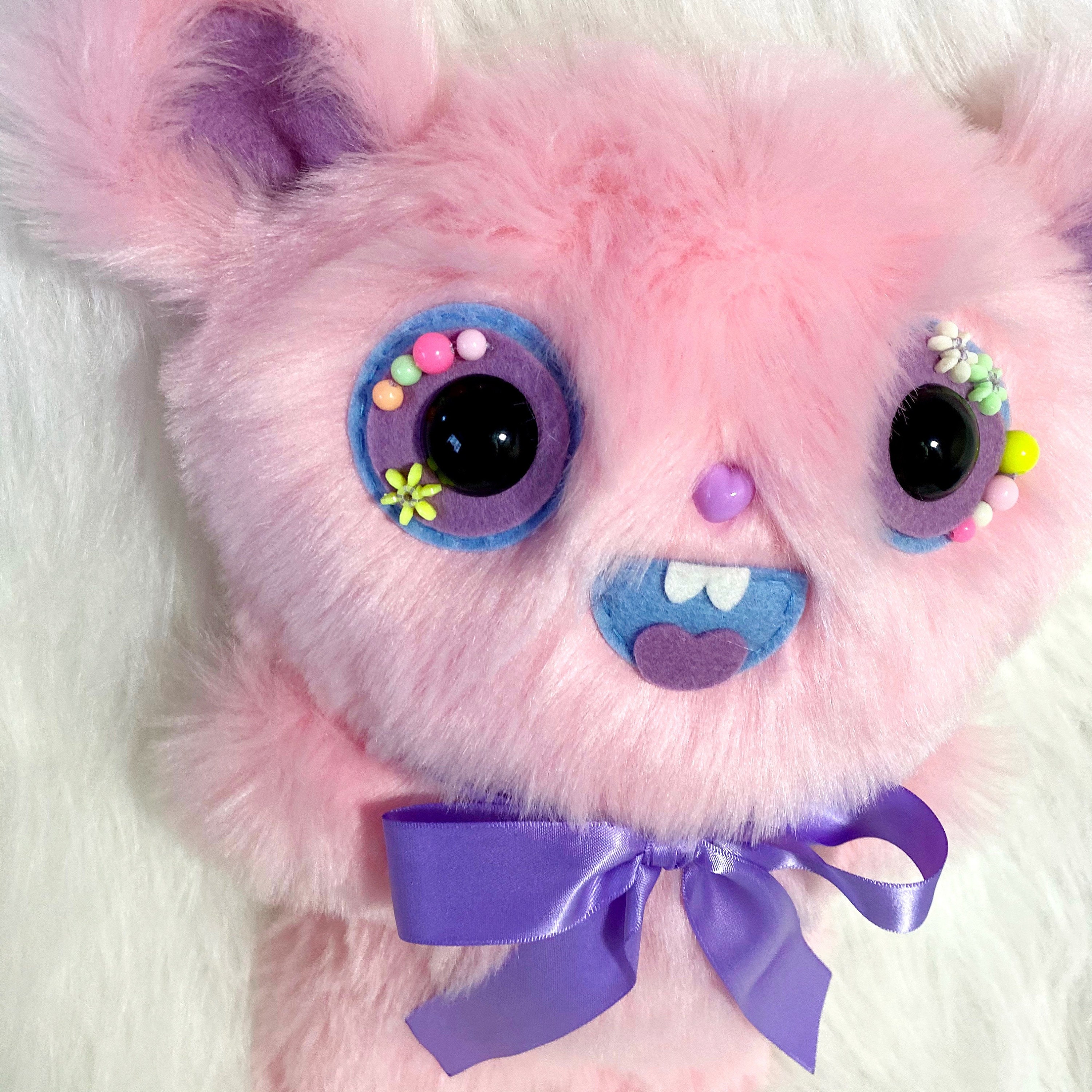 OOAK Beady Betty Pastel Pink Bear Plush Kawaii Plushie - Etsy