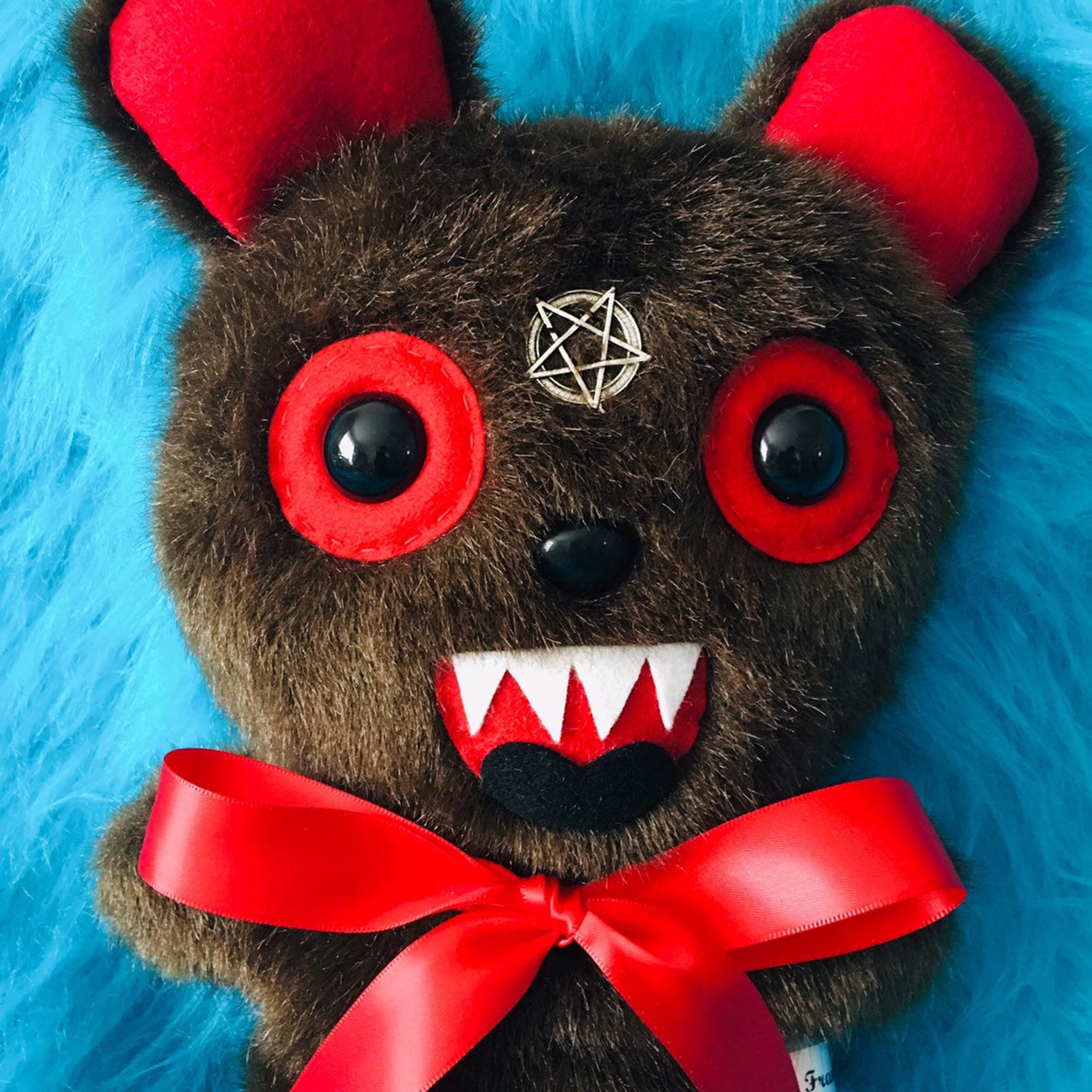 Satanic Scare Bear Plush Creepy Teddy Bear Occult - Etsy