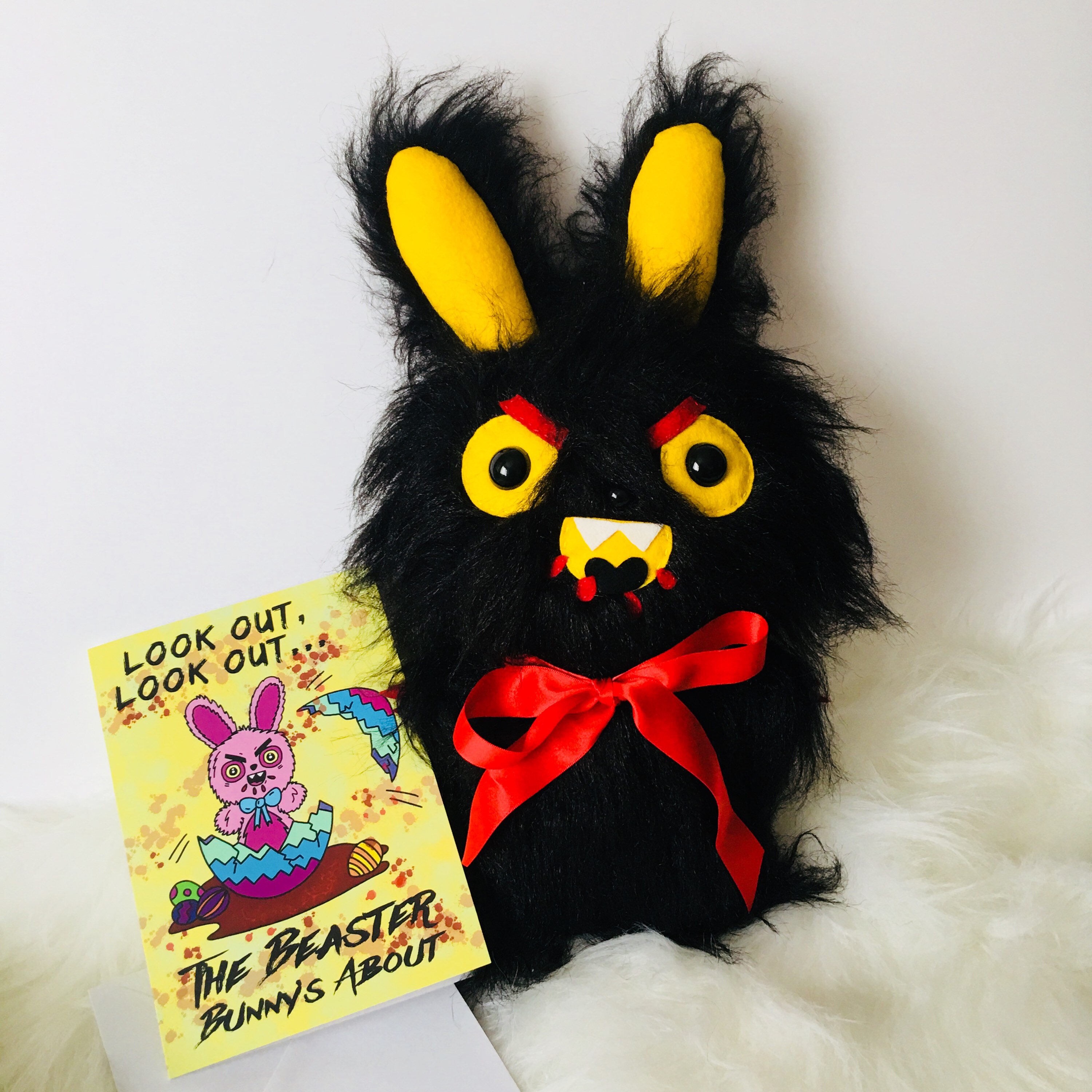 Beaster Bunny Creepy Easter Bunny Black Rabbit Plush - Etsy UK