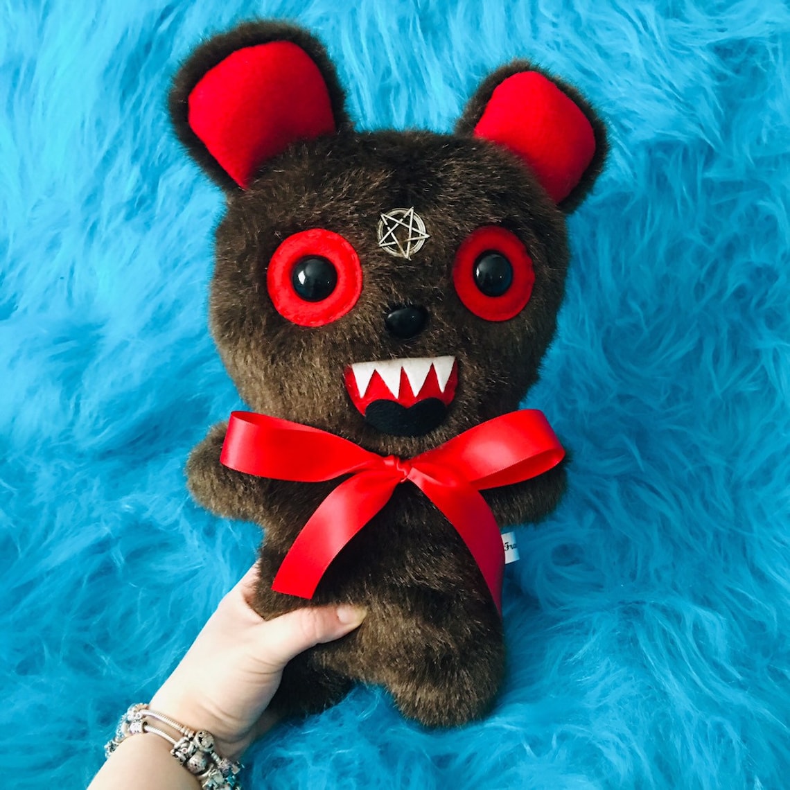 Satanic Scare Bear Plush Creepy Teddy Bear Occult - Etsy