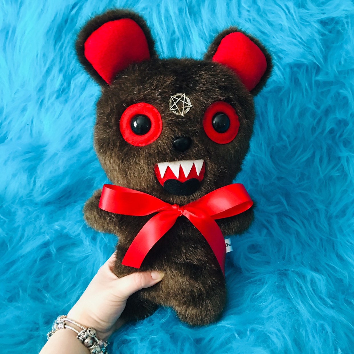 Satanic Scare Bear Plush Creepy Teddy Bear Occult - Etsy