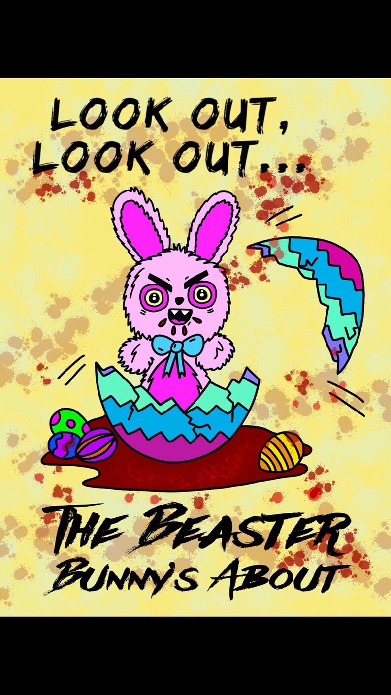 Beaster Bunny Card Easter Card Horror Cards Goth Easter - Etsy