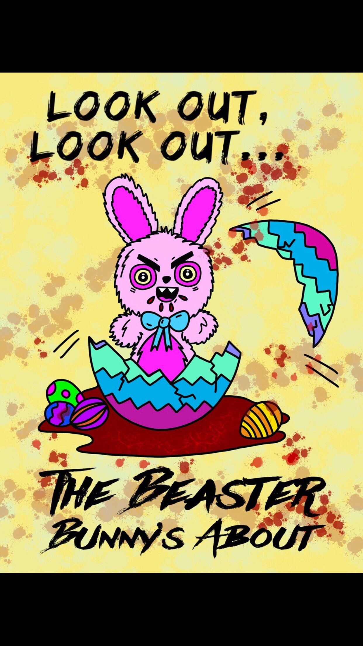 Beaster Bunny Card Easter Card Horror Cards Goth Easter | Etsy