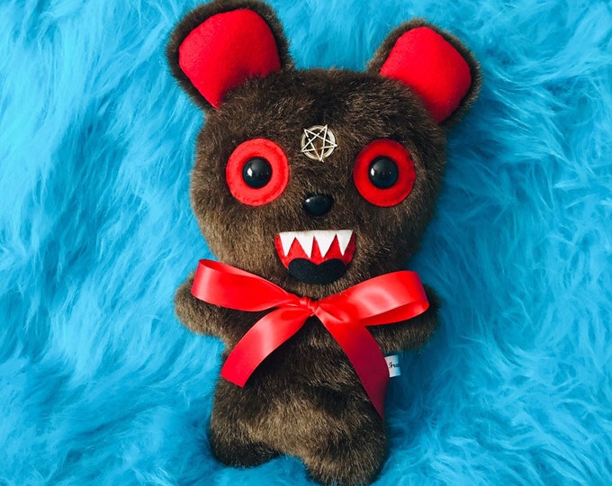Satanic Scare Bear Plush Creepy Teddy Bear Occult Witchcraft Weird ...