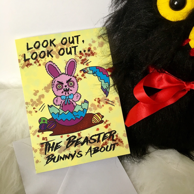 Beaster Bunny Card Easter Card Horror Cards Goth Easter - Etsy