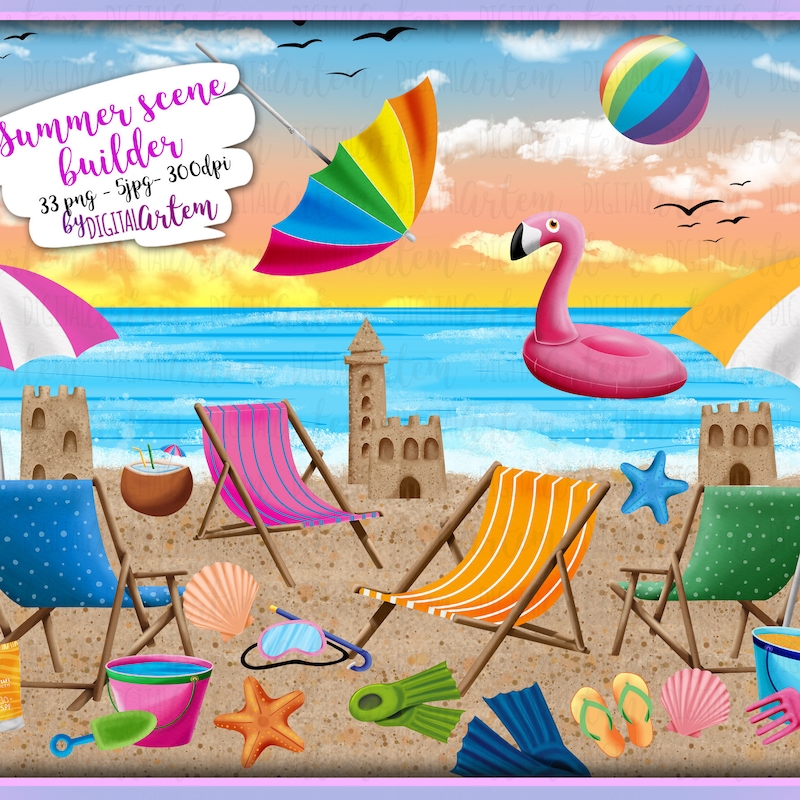 Beach Clipart - Etsy