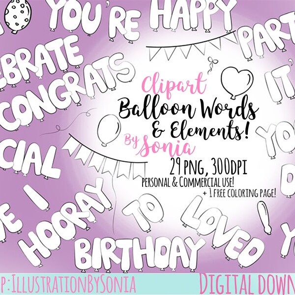 Balloons With Words - Etsy