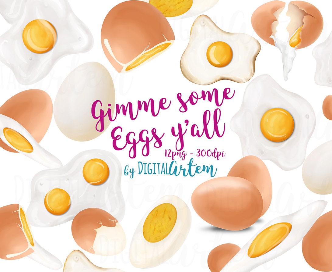 Breakfast Eggs Clipart Clip Art Breakfast Food Clipart - Etsy Hong Kong