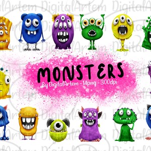 Monsters Clipart Bundle Set - Halloween Cute Monsters - Halloween ...