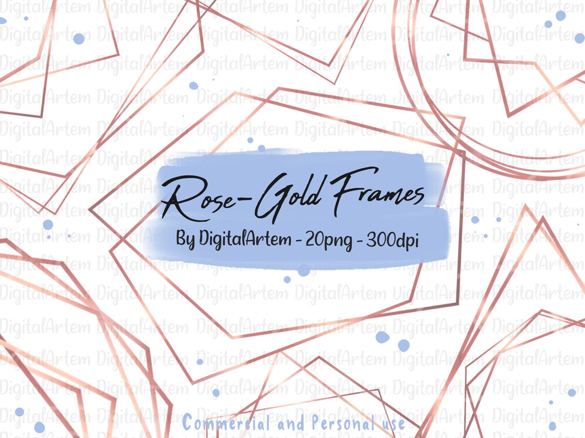 ROSE GOLD Frames Clipart Rose Gold Geometric Frames Clip Art - Etsy
