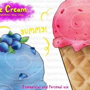 Ice Cream Clipart Set Summer Treats Clipart Ice Cream Cone Clipart ...