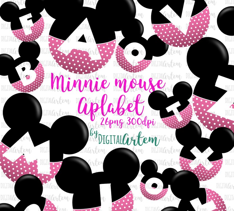 Minnie Mouse Letters CLIPART Alphabet clipart Disney | Etsy