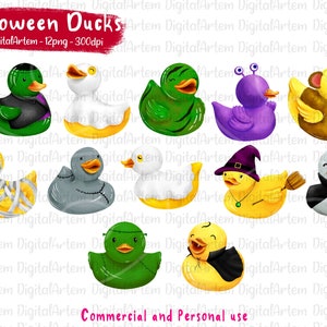 Halloween Rubber Ducks Clipart - Spooky Ducks Clipart- Halloween ...