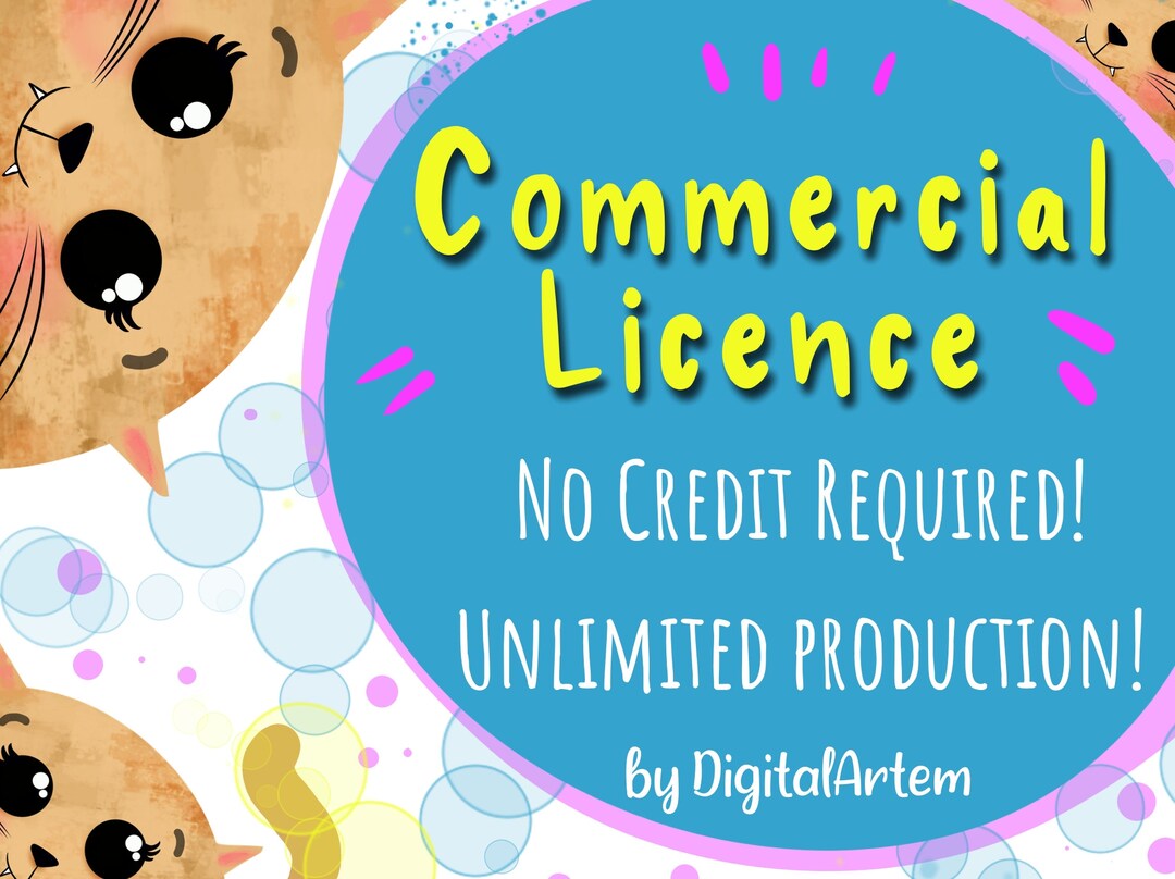 No-credit Commercial License 1 Clipart Set or 1 Digital Paper Set ...