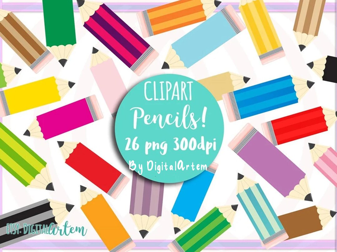 Pencil Clipart - Digital Pencils - School Clipart - Pencil Labels ...
